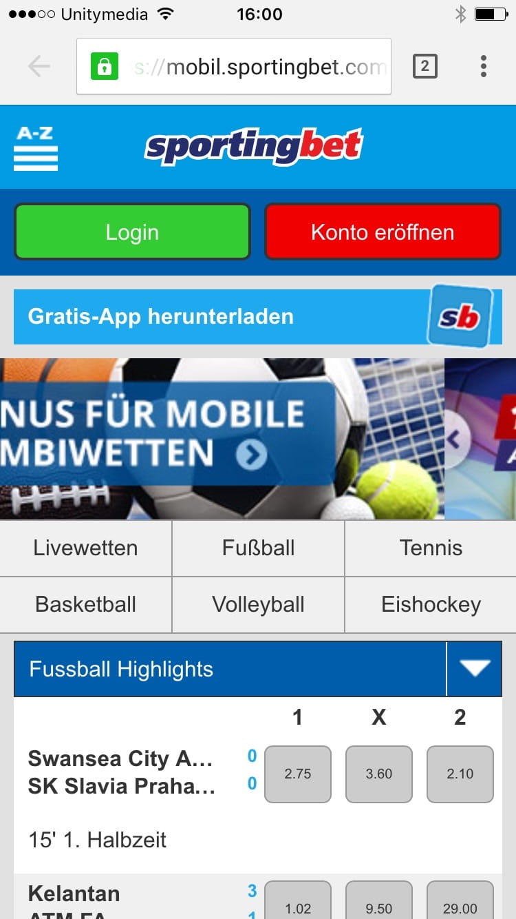 Sportingbet App - 150€ Mobile Bonus
